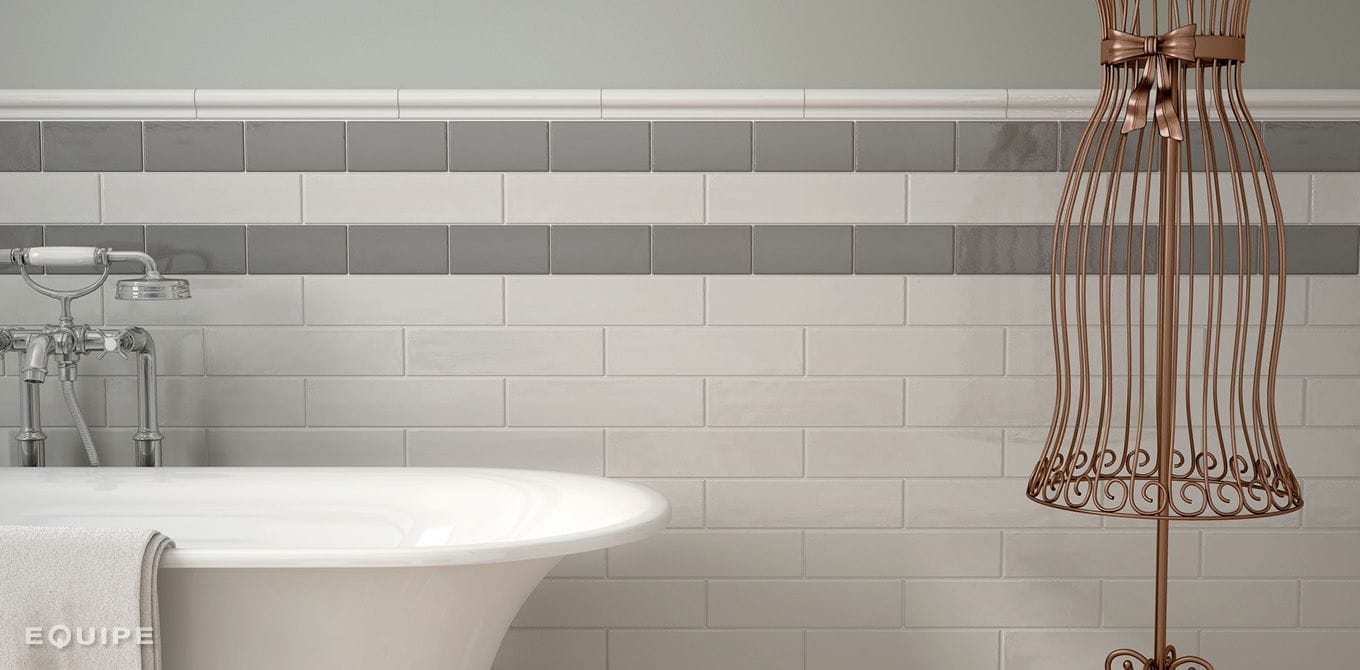 Cottage Light Grey Ceramic Wall Tile 30x7 - EMC Tiles